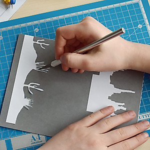 HARFINGTON 1set (11pcs) Art Craft Knife Set 1pcs Hobby Exacto Knife Brass Handle & 10pcs Spare Blades with Plastic Box for Scrapbooking Stencil DIY Precision Crafting, Gold Tone