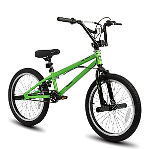 HH HILAND 20 inch Freestyle Kids BMX Bike, Beginner-Level to Advanced Riders with 360 Degree Gyro & 4 Pegs, Kids' Bicycles for Boys, Girls, Multiple Colors Green