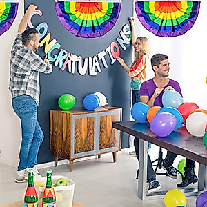 WXJ13 4 PCS Rainbow Pride Bunting Flag 1.5 x 3 Ft Rainbow Gay Pride Pleated Fan Flag Banner Half Fan Banner with Canvas for LGBT Celebration Parade Indoor Outdoor Gay Pride Decoration