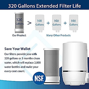 Waterdrop WD-FC-01 NSF Certified Basic Faucet Filter, 320-Gallon Carbon Fiber Faucet Filtration System, Tap Water Filter, Reduces 93% Chlorine, Bad Taste and Odor with One Filter