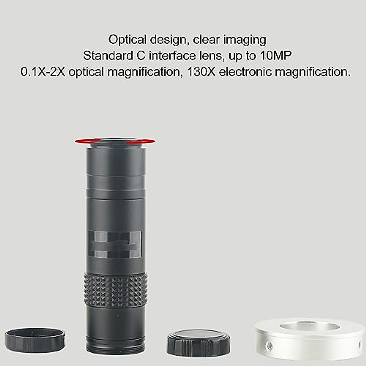 Microscope Camera, Digital Industry Camera 100‑240VAC USB 2.0 High Definition Multimedia Interface Adjustable LED Light for Industrial Use (US Plug)