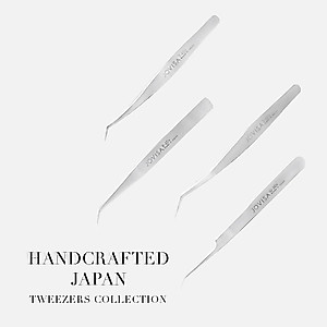 JOVISA T-6Ds Tweezer Made In Japan Eyelash Extension Tweezers for Mega Volume And 3D 6D Mink Eyelash, SUS 304 Stainless Steel Straight Angled Tip False Eyelash Extension Supplies