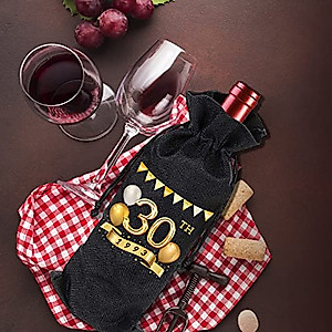 30th Birthday Wine Bag, Back in 1993 Birthday Gift Wine Bag for Women Men, Birthday Party Supplies Decorations, 30 Year Old Birthday Gifts for Her Him, 1 Pcs Wine Bag(Black Gold)