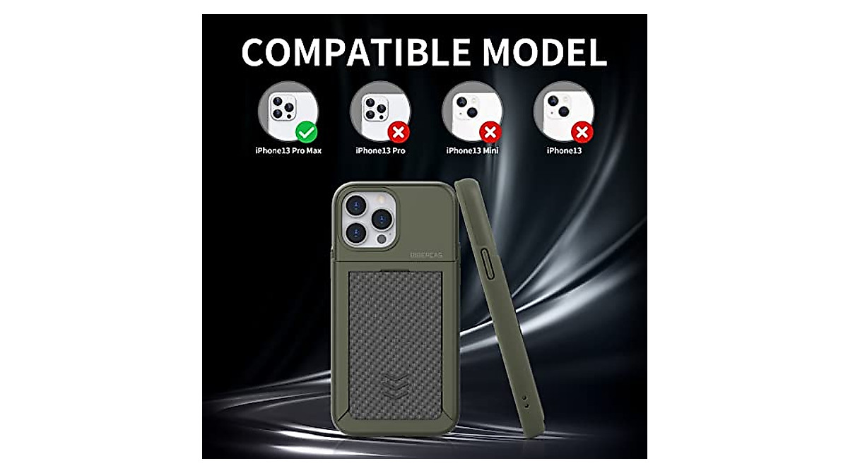 BIBERCAS iPhone 13 Pro Max Wallet Case - 8 FT Drop Protection