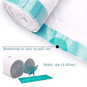 WanJiaXinHui 7-10 Gallon Tall Drawstring Trash Bags, Strong Garbage Bags for Kitchen Bath Bedroom Car Trash Can, Office Waste Bin Liners Bags Unscented,White,60 Count(7-10Gallon) …