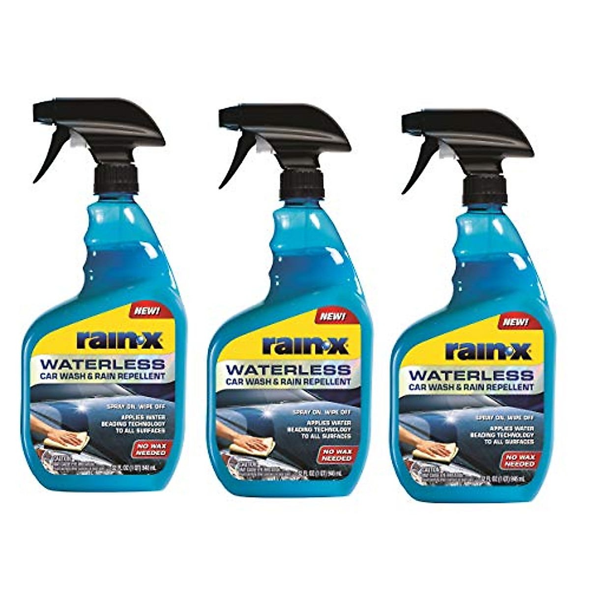 Rain-X 620100-3PK Waterless Car Wash & Rain Repellent, 23 oz (Pack of 3)