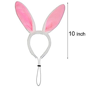 JOTFA Easter Dog Bandana Bunny Costumes, Easter Bunny Dog Headband Buffalo Plaid Dog Easter Bandanas for Small Medium Large Dogs