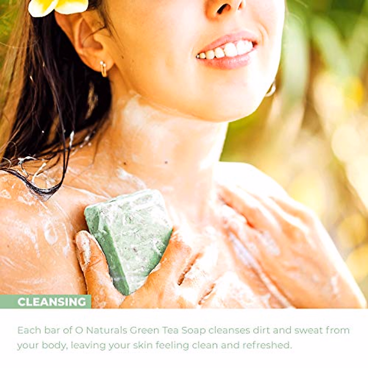 O Naturals 6-Piece Green Tea Herbal Essential Oils Natural Bar Soap Collection Moisturizing Face & Body Cleanser Gift Set Vegan Ingredients Shea Butter Enriched. Men & Women 4oz
