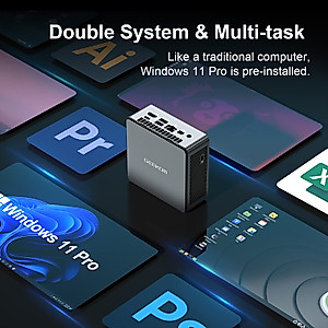 GEEKOM NUC IT11 Mini PC, 1TB Intel i7-11390H Mini Computer (8 Threads, Up to 5.0 GHz), 32GB DDR4 Windows 11 Pro Small Desktop Computer, i7 Mini Computer 8K UHD | USB4 | WiFi 6, BT5.2