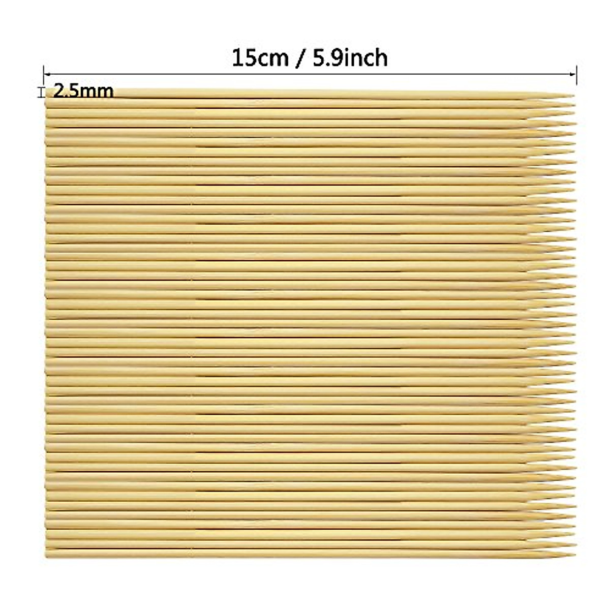 Hysagtek 400 Pcs Wood Skewers 6 Inch Bamboo Skewers Fruit Skewers Chocolate Fountain Sticks Fondue Sticks for Appetizer, BBQ, Cocktail, Kabob, Chocolate Fountain, Barbecue, Party