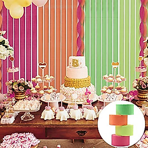 400Feet Glow in The Dark Party Supplies Streamers Glow Crepe Paper Streamer UV Blacklight Fluorescent Neon Paper Streamers for Glow Party Supplies and Decorations Wedding Birthday Party Decorations