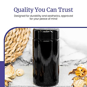 Infinity Jars Tall Screw top Jar, Black Glass Jar 100 Ml (3.3 fl oz) Ultraviolet Airtight Tall Jar Smell Proof, Refillable Container, For Long Term Storage Coffee, Tea, Dried Goods Jar For Kitchen