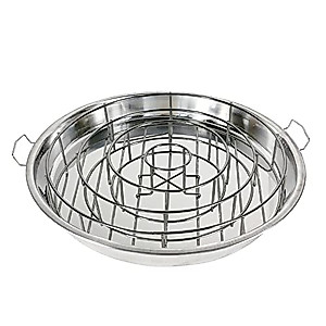 OLIGAI Rib Rack for Smoking and Grilling fit Large Big Green Egg,Rib Rack and Chicken Roaster for Kamado Joe,Circular Stainless Steel BBQ Rib Rings for 18 in and Bigger Charcoal Grill