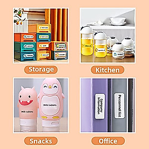 NIIMBOT D110 Label Maker Machine with Tape, Small Thermal Sticker Printer with 0.59''x1.18'' Labels, Portable Bluetooth Connection, White