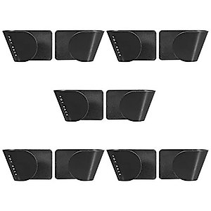 HEMOTON 5 Pairs Mounted Pot Lid Holder Self Adhesive Wall Door Pan Lid Cover Hanger Rack Multifunctional Kitchen Utensil Cutting Board Organizer (Black)