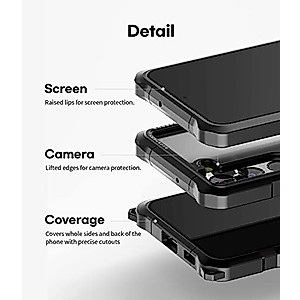 GOOSPERY Z Bumper Designed for Galaxy S22 Plus Case, Shock Absorbing Dual Layer Structure TPU Edge Clear Back Cover [with Detachable Clear Card Holder] Stick On Phone Wallet