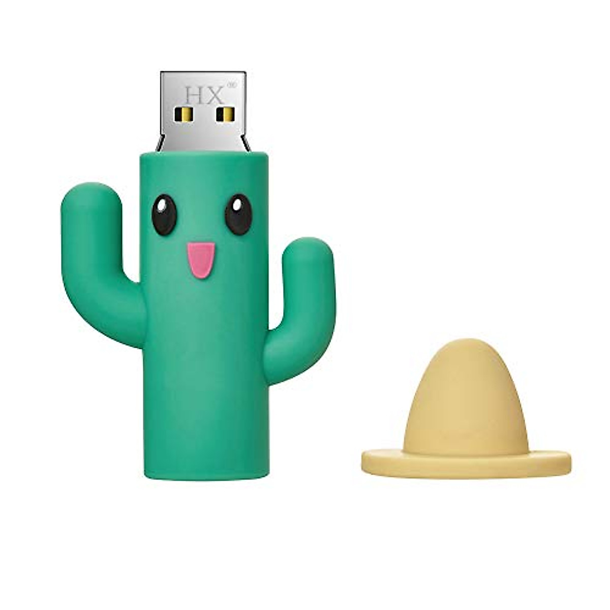 USB Flash Drives, 8GB / 16GB / 32GB / 64GB Waterproof Cute Silicone USB 2.0 USB Memory Stick Data Storage Pendrive Thumb Drives (32GB, Cactus)