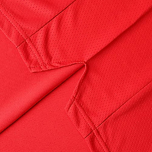 Blank Basketball Jersey Men's Mesh Athletic Sports Shirts Black Yellow White Blue Red S-3XL(Red,XX-Large