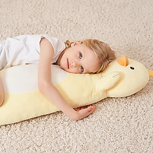 HAIJUNYA 36” Long Duck Plush Body Pillow, Kawaii Cute Yellow Ducks Stuffed Animals, Hugging Squishy Pillow Soft Plushies Toy, Gifts for Girls and Boys Valentines, Christmas, Birthdays