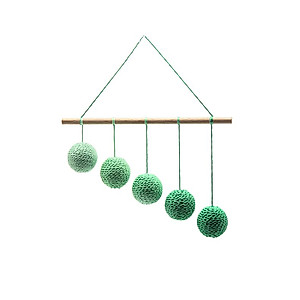 Four Classic Montessori Visual Mobiles, Munari (with Plastic Ball), Octahedron, Gobbi, Dancers, Optional Gobbi Colors, Blue, Green, Pink (4 Mobiles with Green Gobbi)