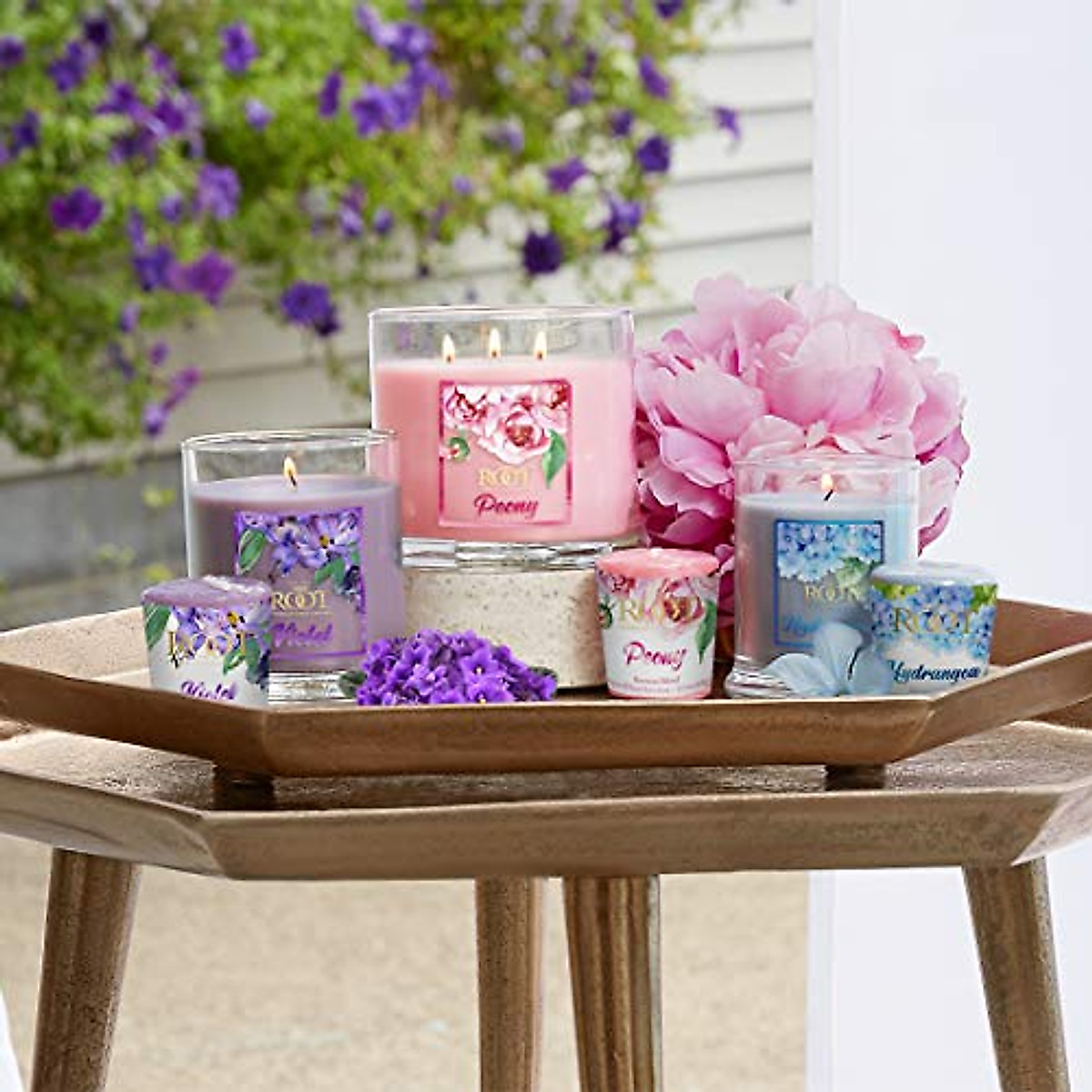 Root Candles 658418 La Fleur Collection Beeswax Blend Scented Candle, 8.5-Ounce, Violet