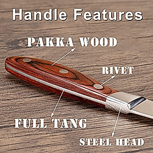 3-Inch Damascus Paring Knife with Damascus Steel Tourne Knife Curving Blade and Pakkawood Handle, Sharp Fruit Peeling Knife Perfect for Slicing and Trimming