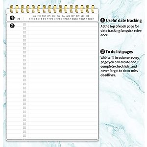 Regolden-Book To Do List Notepad Spiral Planner, Daily Task Tracker with Wide Lined Notebooks, List Maker, Daily Schedule Tracking College Ruled Flexible Cover To Do List Journal, Grocery Checklist for Teacher/Men/Women, 52 Sheets (6"x8.5")2Pack
