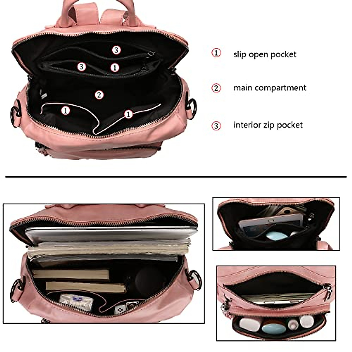 Uromee Travel Backpack Purse for Women Vegan Leather Ladies Fashion Tassel Shoulder Bag Convertible