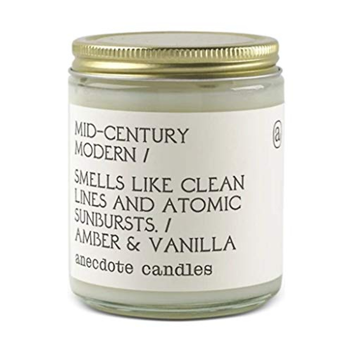 Anecdote Candles – Mid Century Modern Glass Jar Candle – Amber and Vanilla – Coconut Soy Wax – Non Toxic Scented Candle – Made in USA – Luxury Candles for Home – 7.8 Ounces