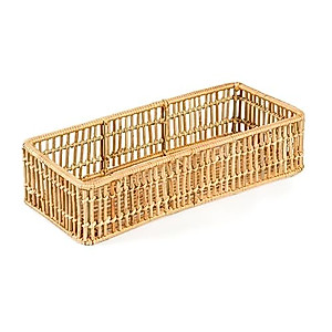 Xavia Handicrafts Rattan Woven Bathroom Organizers and Storage | Woven Over Toilet Paper Holder for Bathroom Countertop Organizing | Diaper Caddy Accessories for Bathroom Shelves Over Toilet