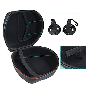 Kathleen0 Storage Box Potable EVA arrying Bag VR Gaming Headset Protective Zipper Hard Shell ontrollers Over Dustpfoof Travel ase hion Accessories for Oculus Quest(Black)