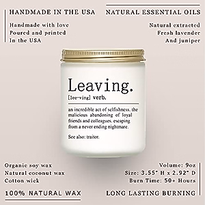 Funny Going Away Gift for Coworker, Leaving Office Gifts for Coworkers, Retired Goodbye Gifts Farewell Gifts New Job Gifts Retirement Gifts for Women Men Work Bestie Boss, Scented Candles