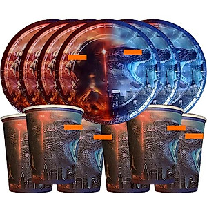 JEWELESPARTY 🥳 12PC KING MONSTER KONG APE 6PC CAKE PLATES + 6PC KIDS CUPS PARTY SUPPLIES FAVOR DERATIONS THEME IDEA CELEBRATION HAPPY BIRTHDAY GIFT