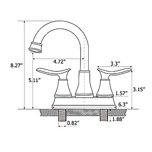 KINGO HOME Modern 2 Handle Oil Rubbed Bronze Bathroom Faucet, Bronze Bathroom Faucets RV Rubbed Bronze Bath Vanity Faucet for Bathroom Sink 3 Hole with Water Supply Lines and Pop Up Drain
