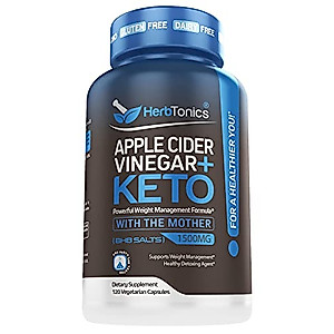 Herbtonics Apple Cider Vinegar Capsules Plus Keto BHB | Fat Burner & Weight Loss Supplement for Women & Men | Appetite Suppressant