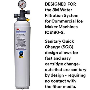 Aqua-Pure Water Filtration Products Replacement Cartridge for Commercial Ice Maker Machines HF90-S for High Flow Series ICE190-S, Reduces Bacteria, Sediment, Chlorine Taste and Odor
