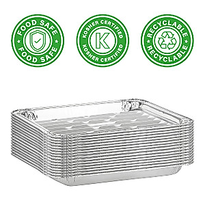 Party Bargains Aluminum Broiler Pans - 12 Pack, Heavy-Duty Disposable Grill Pans for Cooking, Roasting, BBQ, Picnic - (Max 240°C)