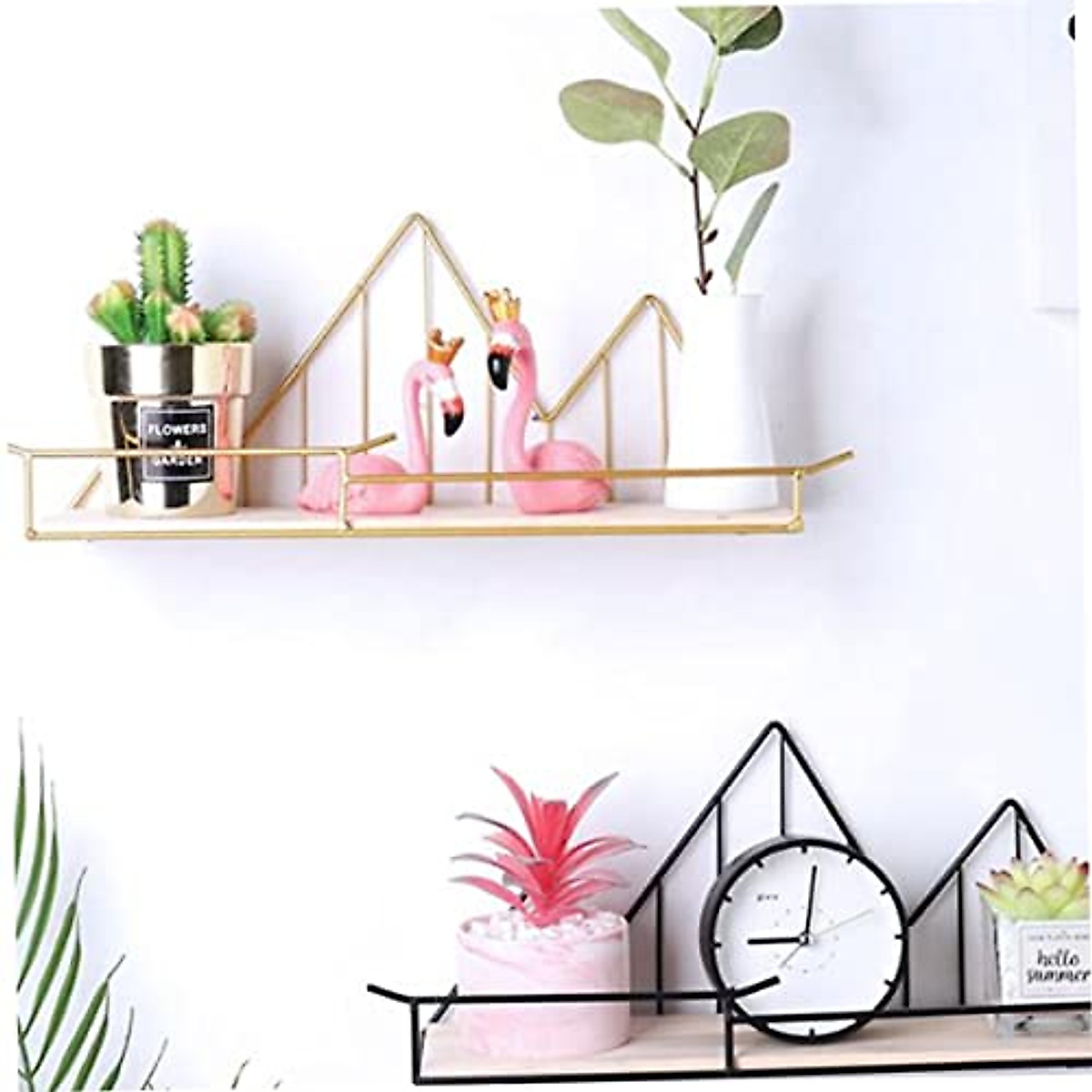 GRIRIW 1pc Creative Iron Art Storage Rack Drink Shelf Wall Small Wire Storage Baskets for Shelves Sundries Organizer Decorative Storage Basket Wall Mounted Shelves Wall Shelves Log Black