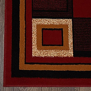 Home Dynamix Ariana Mey Area Rug 3 Piece Set (4'11" x6'11,1'8" x4'11,1'8" x2'8), Geometric Red