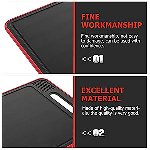 HEMOTON Fast Defrosting Tray Chopping Board Thawing Plate Cutting Board Meat Defroster Boards with Handle for Meat Pork Beef Fish Black Red