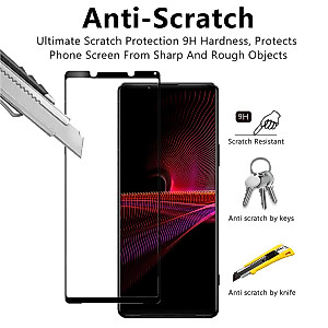 VIESUP for Sony Xperia 1 III 3D Curved Screen Protector, [2Pack] High Clear Anti-Scratch Screen Tempered Glass for Sony Xperia 1 III