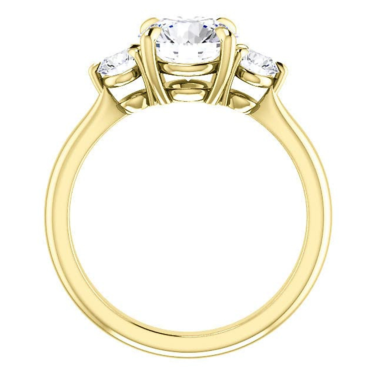 10K Solid Yellow Gold Handmade Engagement Ring 1.50 CT Round Cut Moissanite Diamond Solitaire Wedding/Bridal Ring Set for Women/Her, Surprise Ring Gifts for Her