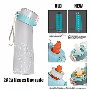 GoldenPlayer Air Water Bottle, With 7 Flavor Pods, BPA-free, 0 Sugar, 0 Calories, 650ML, Scented Water Bottle, Sports Water Bottle, Portable Water Bottle with Straw(New Green)