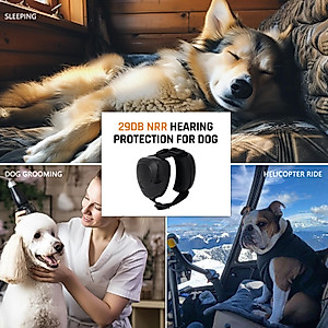 Miyamicro Dog Ear Muffs Noise Protection - Noise Canceling Ear Muffs for Dog,29dB NRR Dog Earmuffs,Ear Plugs for Dogs from Fireworks,Vacuums,Thunderstorms (White, L)