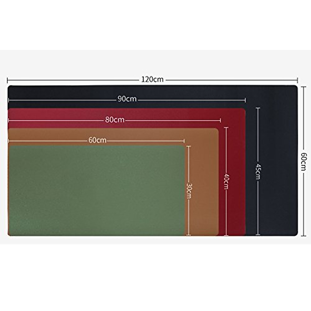 KINGFOM Desk Pad Office Desktop Protecter, PU Leather Desk Mat Blotters Organizer with Comfortable Writing Surface (47.2" x 23.6", Black)