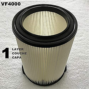 VF4000 Standard Filter for Wet/Dry Vacs Ridgide Vacs 5 Gallons and Larger Vacuum Cleaner, Replacement Vf4000 Filter -Pack of 1 PCS-NEW!