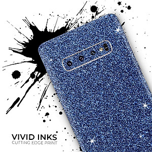 DesignSkinz Sparkling Blue Ultra Metallic Glitter Protective Vinyl Decal Wrap Skin Cover Compatible with The Samsung Galaxy S20 (Screen Trim & Back Glass Skin)