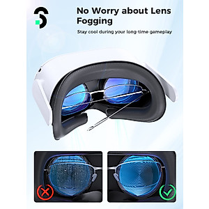 Face Pad Compatible with Oculus Quest 2,SOOMFON Face Interface Compatible with Oculus/Meta Quest 2,Face Cushion with 2 Replacement Pads Soft Face Pads Anti-light Nose Pads (L/S) Nose Guard Accessories