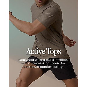 True Classic Workout Shirts for Men - Moisture-Wicking Dry-Fit Gym Shirts Men – Lightweight Athletic Shirts, Quick-Dry Polyester Mens Workout Shirts, Pack of 1, Heather Navy, XL