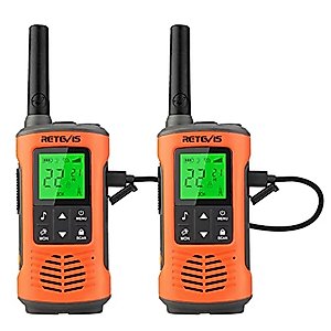 Retevis RT45P Waterproof Walkie Talkies IP67,Rechargeable Two Way Radio for Adults,22CH SOS NOAA,with 1000mAh Battery and USB-C Charger,Long Range 2 Way Radios for Skiing Fishing Boating (2 Pack)